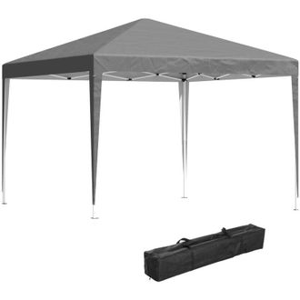 OUTSUNNY Tonnelle pop-up - Outsunny - pliant - anti-UV - avec sac de transport - acier Oxford - 2,95 x 2,95 x 2,55 m - gris