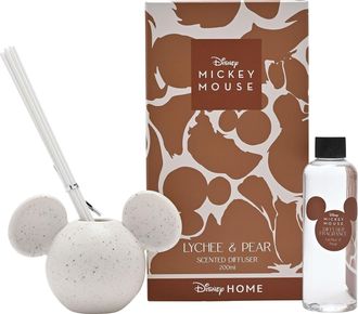 Widdop and Co Disney - Micky Maus weißes Keramikgefäß parfümierter Duftdiffusor mit Duft - Litschi & Birne - Offizielles Disney-Produkt - H 11 cm x B 14 cm