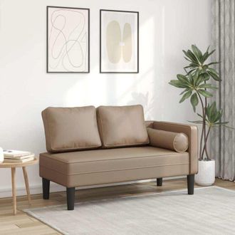 vidaXL Chaise longue avec coussins cappuccino similicuir - Vidaxl