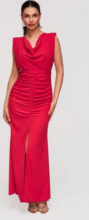 Ombre Abendkleid Maxikleid Wasserfallkragen Abendmode Gr&uuml;n S (kein Set, 1-tlg) Figurbetonter Schnitt mit ausgestelltem Saum