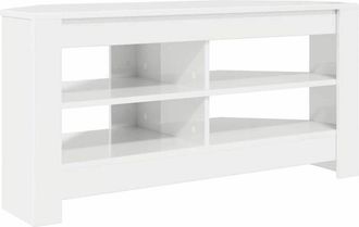 vidaXL vidaXL MeubleTVdAngle Blanc brillant 102 x 40,5 x 45 cm