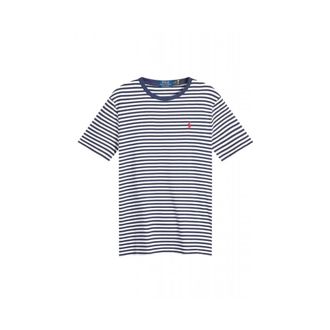 Ralph Lauren Homme, Tops, Blanc, Taille: XL T-shirt ray&eacute; avec logo