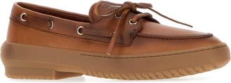 Miu Miu Leather Loafers - Cognac