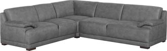 Modoform home24 Boxspring-Ecksofa Grau Microfaser Bice 259 x 80 x 289cm Ecke davorstehend links Modern