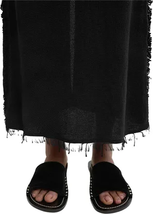 Toteme Studded Velvet Slide - Black