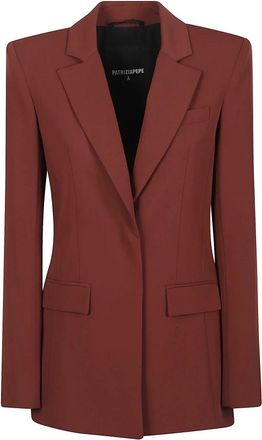 Patrizia Pepe Femme, Vestes, Brun, Taille: 42 FR Slim Single Brested Jacket