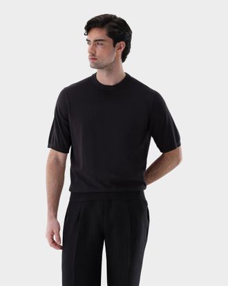 van Laack Strick T-Shirt mit Baumwolle und Seide