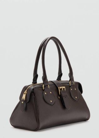 Mango Sac &eacute;paule &agrave; boucle chocolat - Femme - Taille unique - MANGO