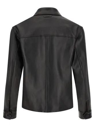Marni Suede and Calfskin Color-Block Jacket - Brown