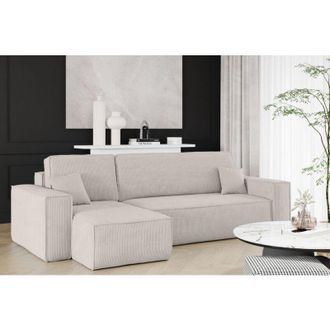 KAISER Ecksofa mit schlaffunktion und bettkasten, Eckcouch best stoff Poso Dicker Cord