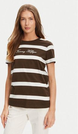 Tommy Hilfiger T-Shirt Script WW0WW45746 Braun Regular Fit