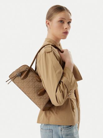 Calvin Klein Handtasche Calvin Klein Emblem Trio Jacquard LV04F3744G Braun