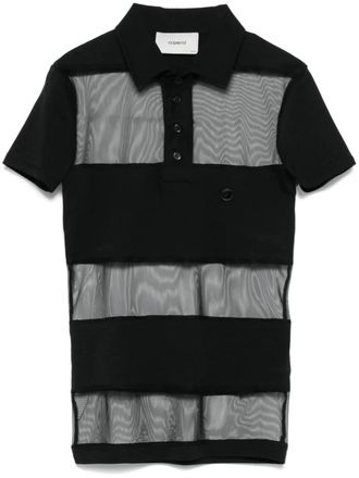 Coperni Semi-transparentes Poloshirt mit Streifen - Schwarz