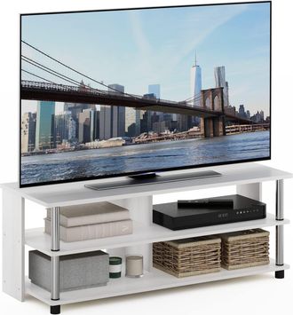 Furinno Sully 3-Stufe TV-St&auml;nder f&uuml;r TV bis 48, Wei&szlig;eiche, 104.4 (Breite) x 40.1 (H&ouml;he) x 39.4 (Tiefe) cm