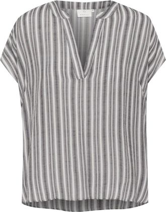 Kaffe Femme, Blouses et Chemises, Gris, Taille: 46 FR Chemisier à rayures avec col en V
