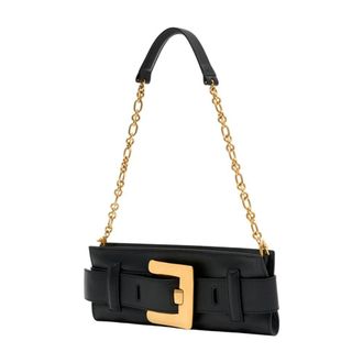 Balmain Womens Anthem Shoulder Bag Black Calfskin