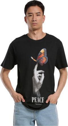 Mister Tee Herren T-Shirt Peace Butterfly Tee, Print T-Shirt, Regular Fit, Streetwear