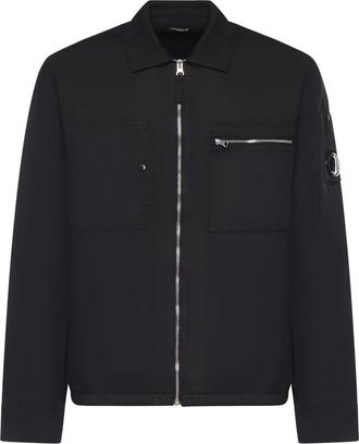 C.P. Company C.p. Company, Homme, Vestes, Noir, Taille: XL Surchemise avec d&eacute;tail de lentille