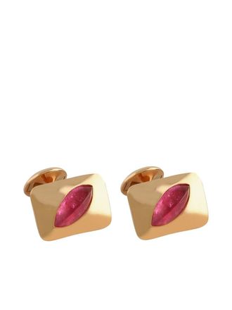 Tateossian boutons de manchette Marquise Diagonal en or rose 18ct