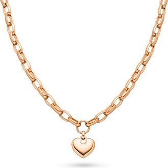 s.Oliver Necklace - Elegante Halskette aus poliertem Edelstahl - IP Ros&eacute;gold - Gliederkette 55 cm - wasserfest & hautfreundlich