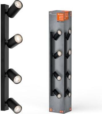 Ledvance LED SPOT OCTAGON 4 x 3,4W, GU10, 920lm, schwarz, 2.700K Farbtemperatur, warmweiße Lichtfarbe, zeitlos, austauschbare LED-Lampe, ideal für Innenräume, 