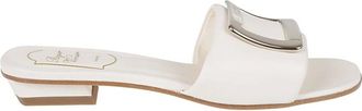 Roger Vivier Femme, Chaussures, Blanc, Taille: 39 EU RV Leather Slides