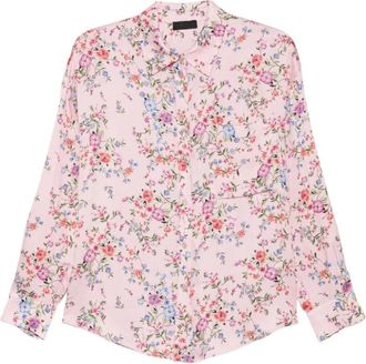 Liu Jo Femme, Blouses et Chemises, Rose, Taille: 42 FR Floral satin shirt