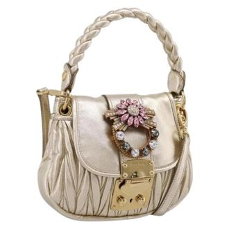 Miu Miu Pre-owned Cuir sacs-main - Femme - Pre-owned - Beige - Taille: ONE Size