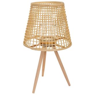 Wanderlust Deco Wanderlust deco Windlicht aus Bambus und Rattan, Braun
