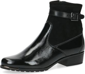 Caprice Damen Stiefeletten mit Absatz mit Schnalle Kleiner Absatz, Schwarz (Black Comb), 37 EU