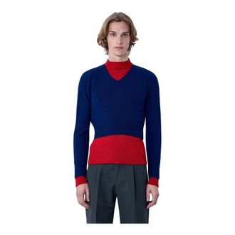 Jil Sander Layered Strickpullover - - Knitwear - Herren - Blau - XL