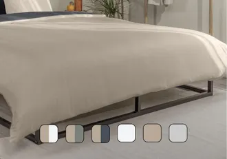 Emma Housse de couette 100% Percale de coton 140x200 Réversible - Vert & Beige