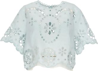 Zimmermann Femme, Blouses et Chemises, Bleu, Taille: 40 FR Linen T-Shirt