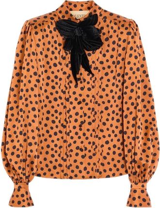 Valentino Crepe Satin Shirt With Plus De Pois Dalmata Print