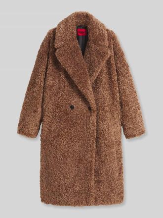 HUGO BOSS Oversized Fit Teddy- / Webpelzmantel mit Reverskragen Modell Malite-1