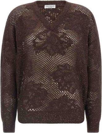 Brunello Cucinelli Rundhalspullover - Braun