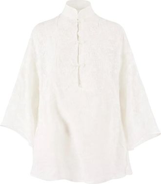 Ermanno Scervino Femme, Blouses et Chemises, Blanc, Taille: 34 FR Chemise Brod&eacute;e