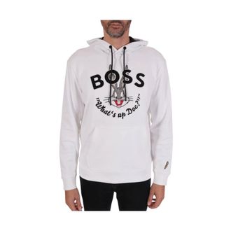 HUGO BOSS Homme, Sweatshirts et sweats &agrave; capuche, Blanc, Taille: M SweaT-shirt &agrave; capuche W_Bugs_Lny