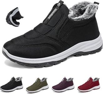 Generic Bottes de neige dhiver pour femme - Soutien de la vo&ucirc;te plantaire - Confortables - Couleur unie - Antid&eacute;rapantes - Chaudes - Avec doublure en fourrure