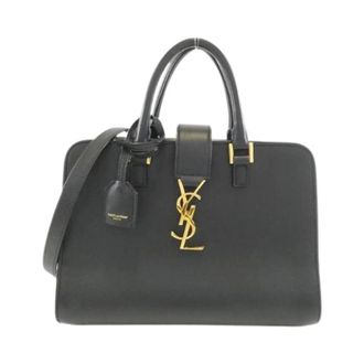 Saint Laurent Pre-owned Baby Cabas Monogram Calf Handbag - Femme - Pre-owned - Noir - Taille: ONE Size