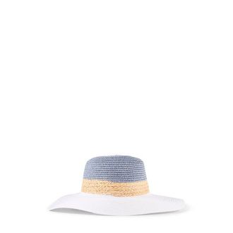 Au Printemps Paris Chapeau bicolore &agrave; d&eacute;tail tress&eacute; en paille