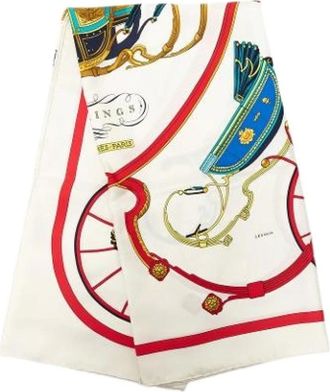 Herm&egrave;s Pre-owned Foulard Springs - Femme - Pre-owned - Blanc - Taille: ONE Size
