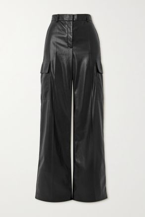 Stella McCartney Pantalon Treillis Large En Cuir Végétarien - Noir