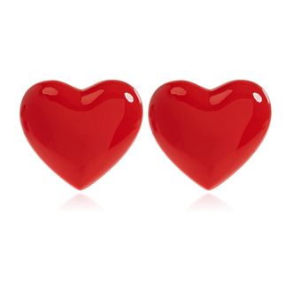 Moschino Femme, Accessoires, Rouge, Taille: ONE Size Boucles doreilles clip en forme de coeur