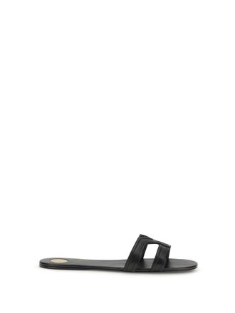Saint Laurent Womens Sandals Mabrouka Black Calf Leather