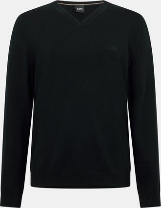 HUGO BOSS Batisse Pullover Top V-Ausschnitt f&uuml;r Herren (Schwarz)