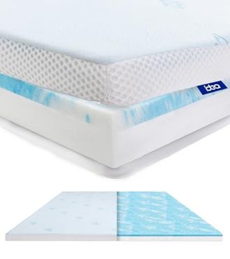 Idea Surmatelas 160 x 200 cm - H3/H4 - En mousse &agrave; m&eacute;moire de forme de 7,5 cm de hauteur et tissu en fibres de bambou - Surmatelas confortable 160 x 200 cm