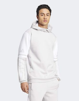 adidas adidas Performance - Squadra 25 - Sweat à capuche molletonné - Gris clair/blanc