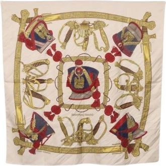 Herm&egrave;s Pre-owned Vintage Silk Scarf - Femme - Pre-owned - Beige - Taille: ONE Size