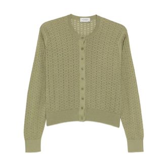 John Smedley Femme, Pulls, Vert, Taille: 42 FR Roxburgh Pointelle Knit Cardigan